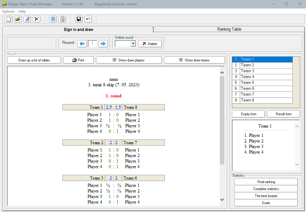 Rimassoft Berger chess manager